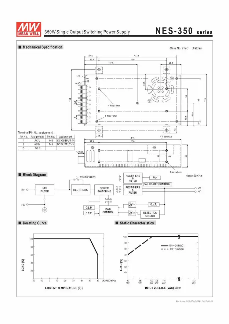 NES-350-12 Power Supply - 350W LED Strips Driver Efficiency