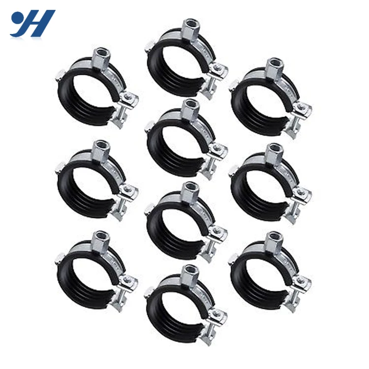 Good Reputation High Quality Galvanized Hinged Pipe Clamp With Rubber ...