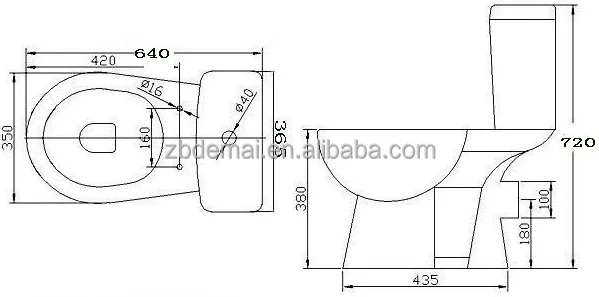 Two Piece Wc P Trap Western Bathroom Wc Toilet - Buy Bathroom Wc Toilet ...