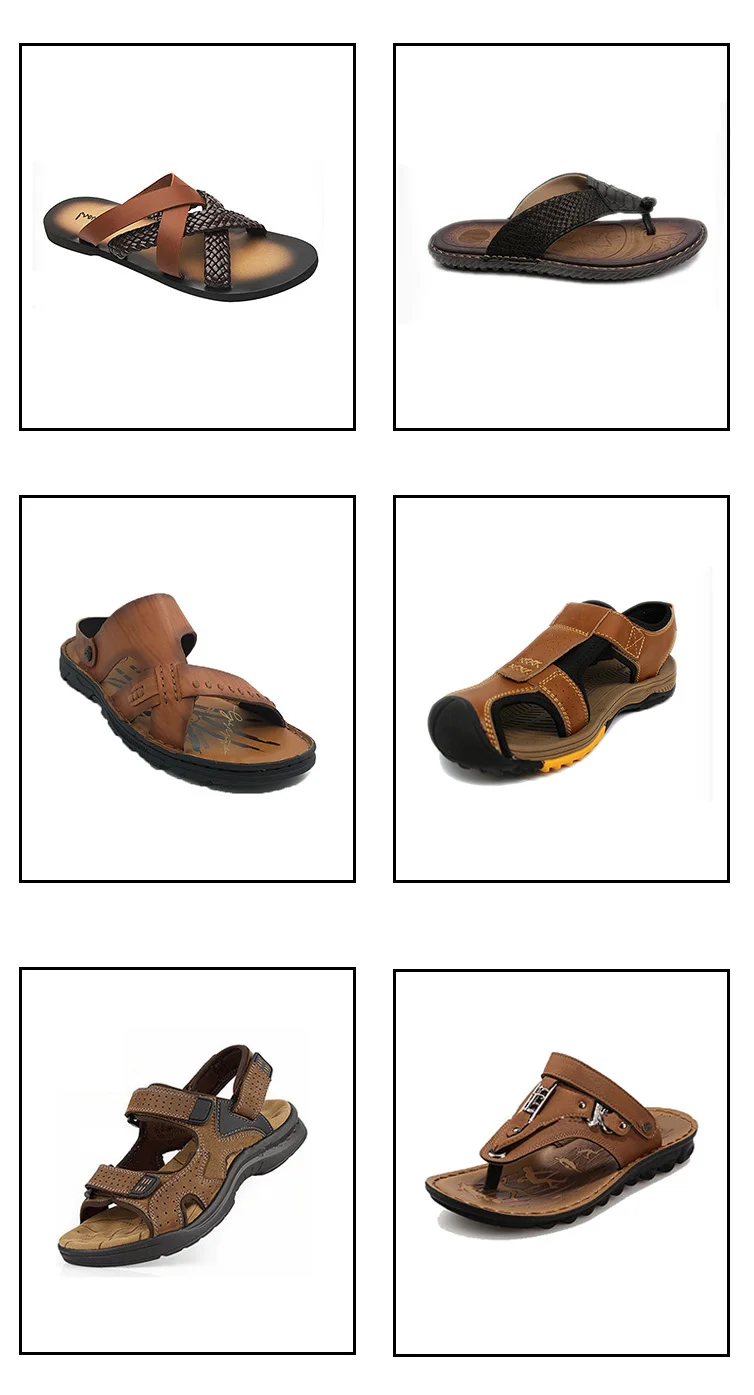 Summer New Style Men's Leather Slippers - Buy Men Sandals,Slippers For ...