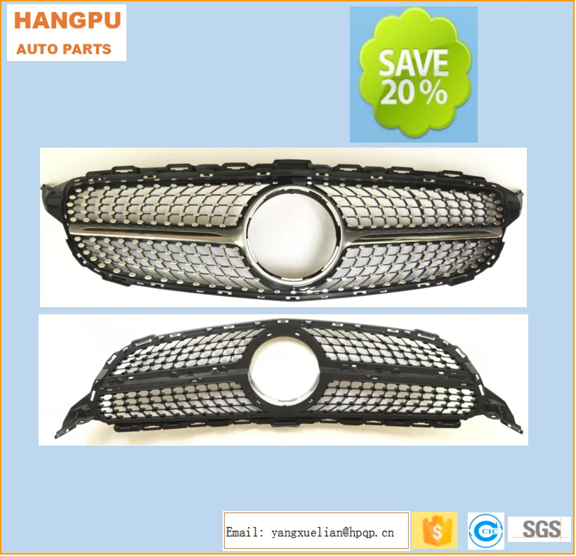 Highly Quality Car Diamond Grille For Mercedes C Class W205 Amg Grille ...
