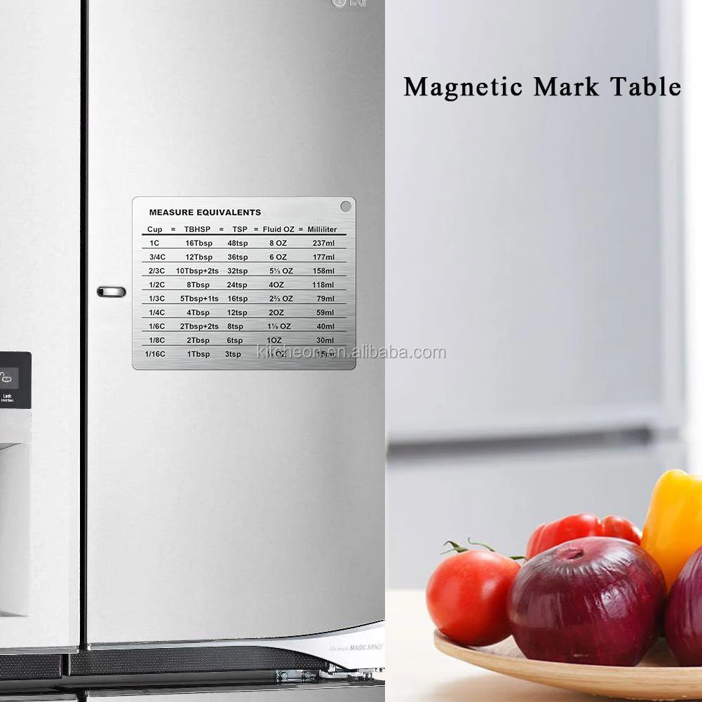 Stainless Steel Fridge Magnetic Measurement Conversion Chart