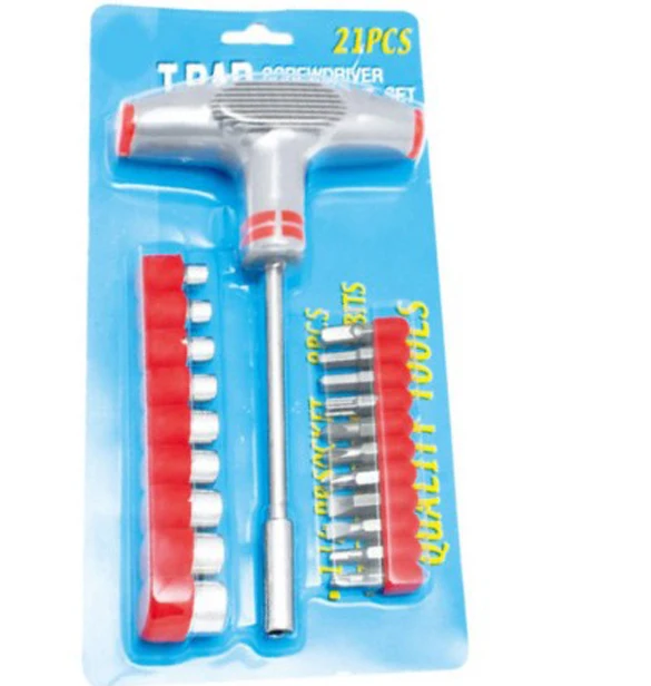22pcs Hand Tools T-handle Socket And Bit Set - Buy Socket And Bit Set ...