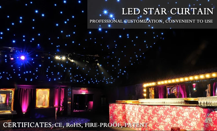 2.5m*3.5m Black Curtain With Rgb Led Lights Dmx Control Wedding Stage ...