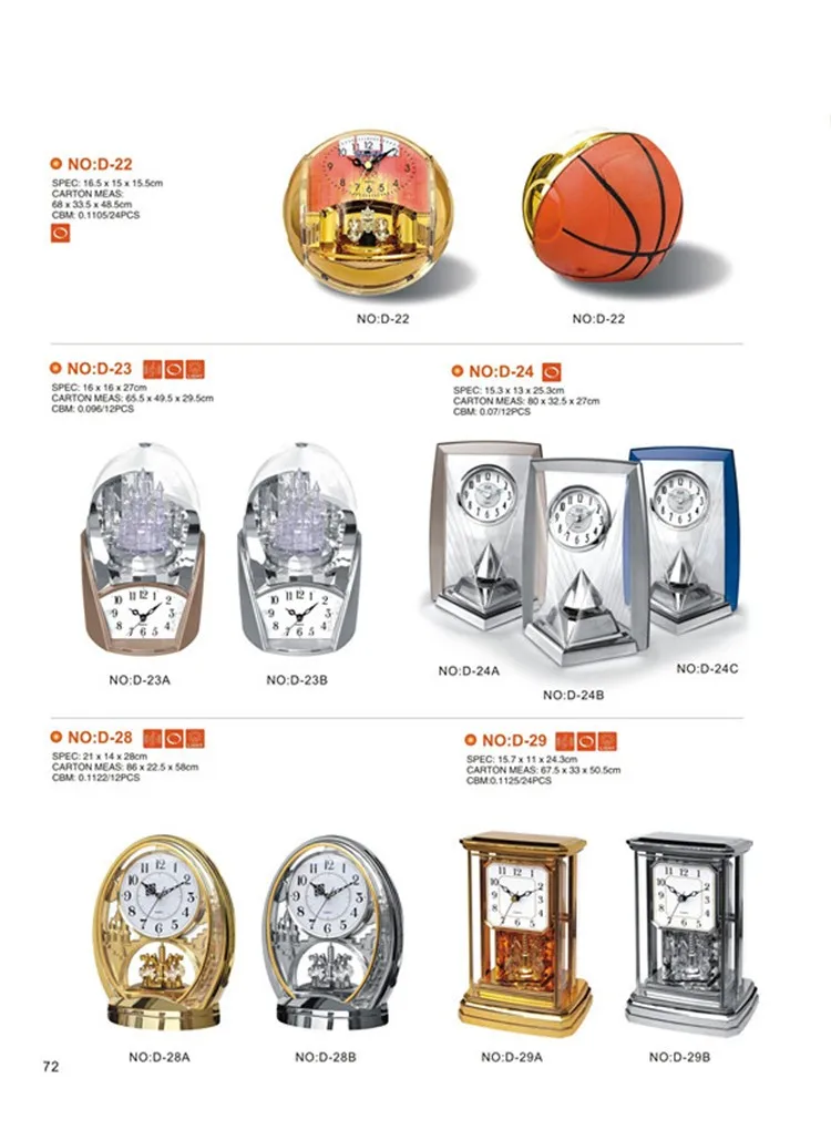 Luxury Rotating Clock,Antique Golden Pendulum Swivel Splendid Clock ...