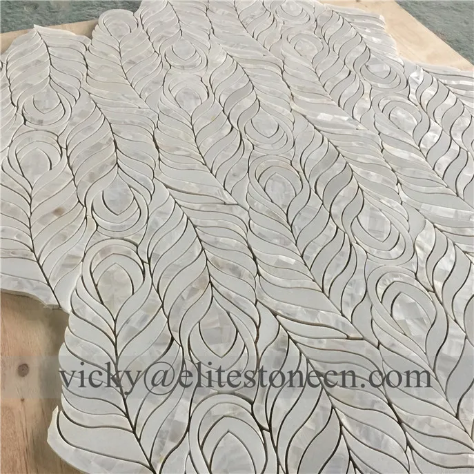 Capiz Shell Mixed Marble Waterjet Mosaic Floor Tile| Alibaba.com