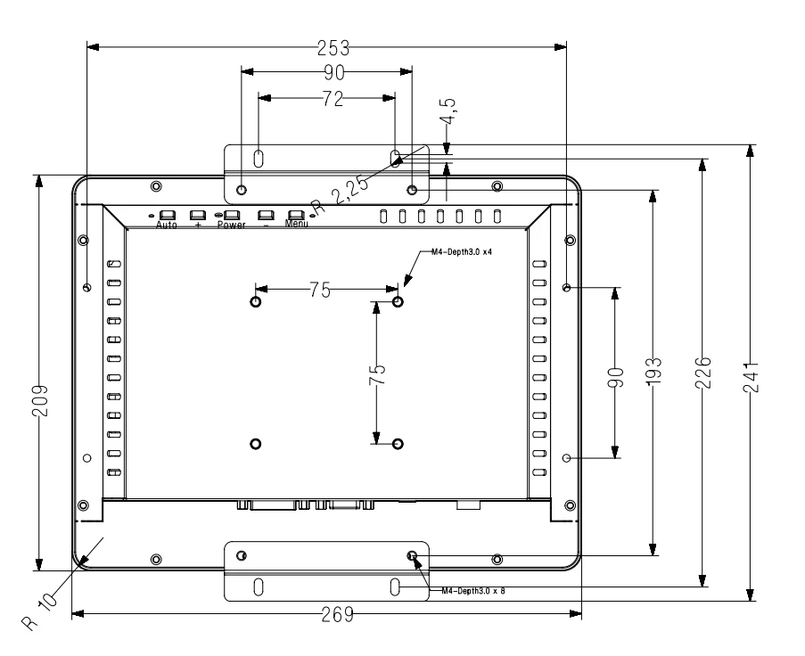 Cot104-cff03 Open Frame 10.4 Inch Industrial Pcap Touch Screen Monitor ...
