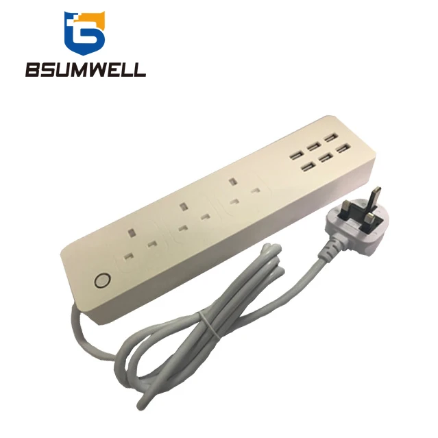 10a Uk Standard 3ac Outlets Electrical Power Socket 6usb 5vdc 4.8a Wifi ...