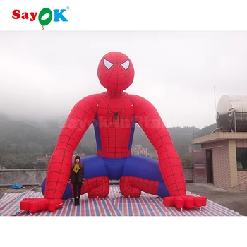 Giant Inflatable Spiderman Figure Toys Sitting And On The Wall ...