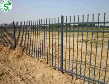 Hot Galvanized Steel Poles Ornamental Commercial Wrought Iron Fence ...