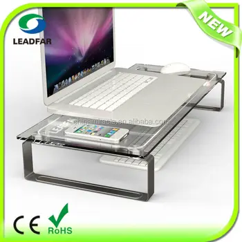 Crystal Desktop Perspex Laptop Computer Stand,Computer Standing Desk ...