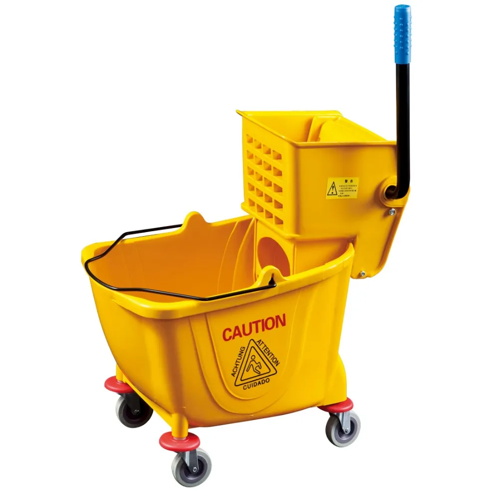 Color Coded Dual Mop Bucket With Wringer For Floor Cleaning - Buy Mop ...