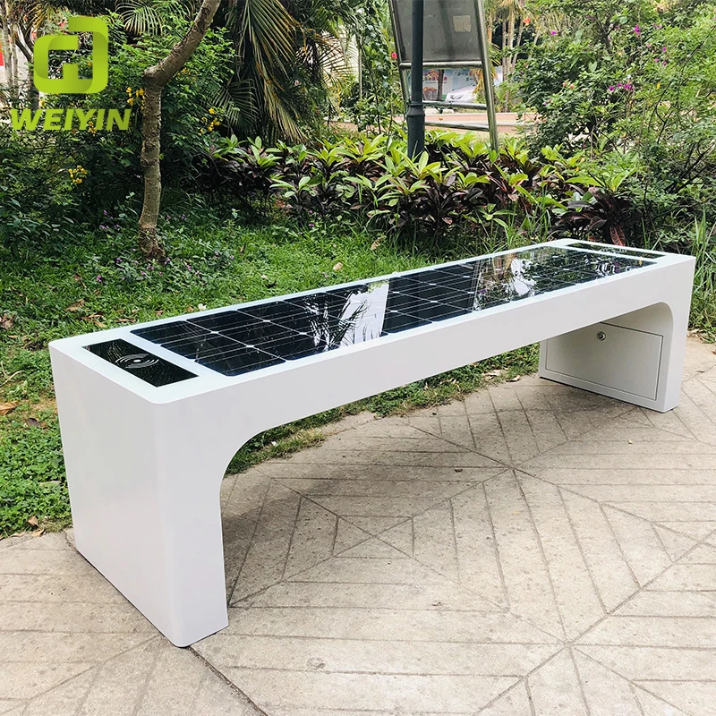 Outdoor Wireless Charging Bench Solar Power Smart Furniture For Park ...