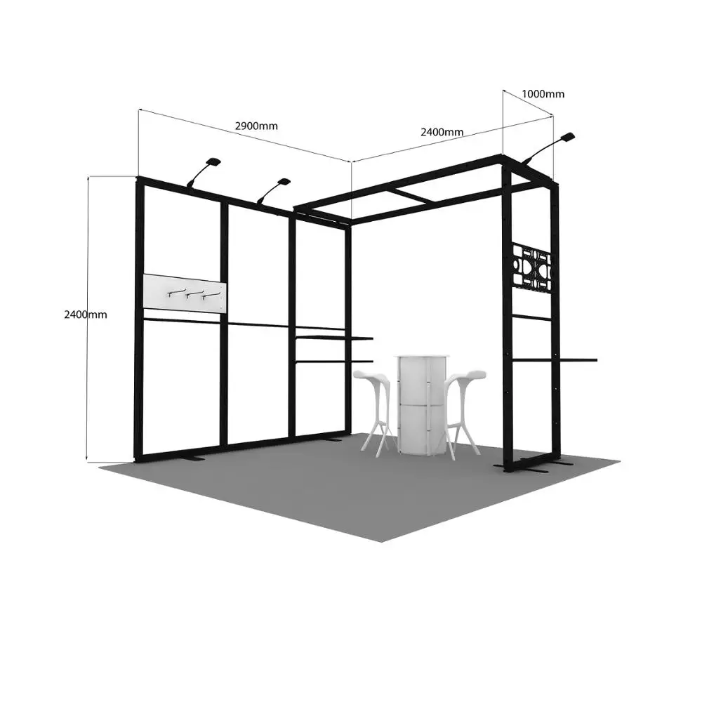 Modular 3x3 Trade Show Display Booth - Transformable & Reusable