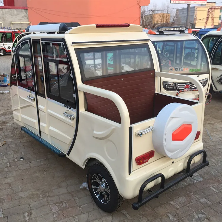 Cargo Electric Tricycle 4 Doors 3 Seaters Solar Electric Tricycle for ...
