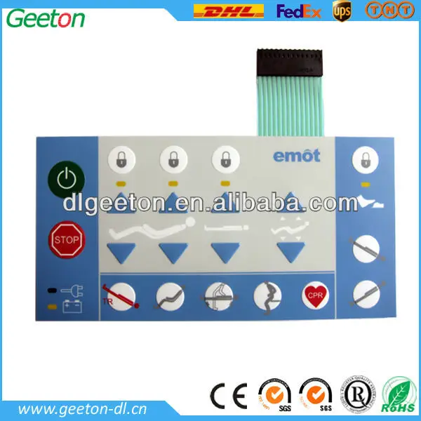 Waterproof Led Light Fpc Membrane Switch Graphic Overlays With Polydome ...