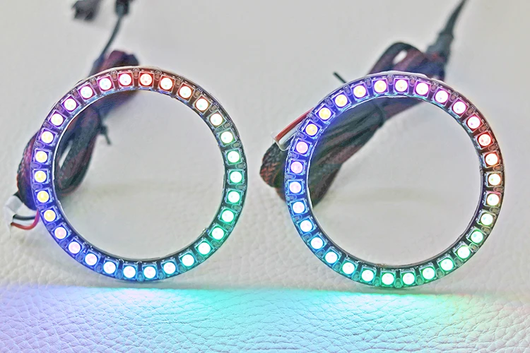 Full Circle Headlight 180mm Rgb Angel Eyes Color Chasing Led Halo Rings ...