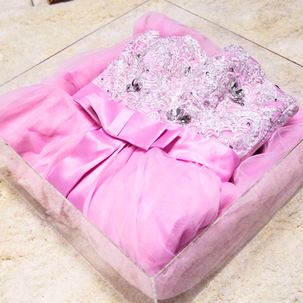 Custom Large Size Square Storage Acrylic Plexiglass Wedding Dress Box ...