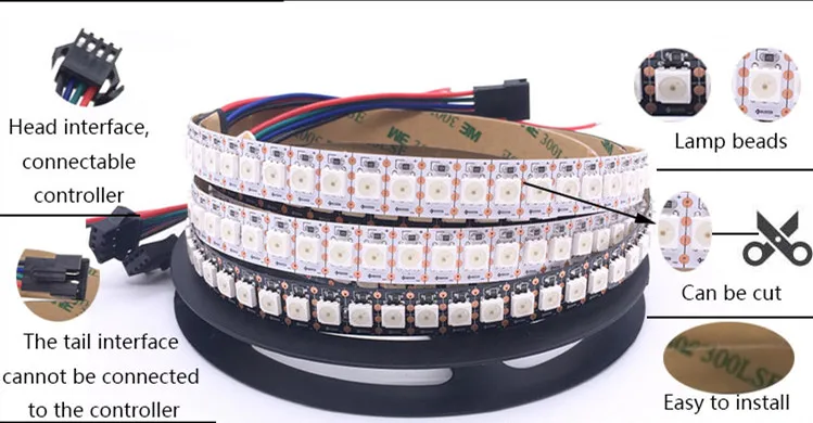 Gs8208 Ws2815 5050 Rgb Led Strip 144 Leds/m Gs8208 Ws2815 Ic Individual ...