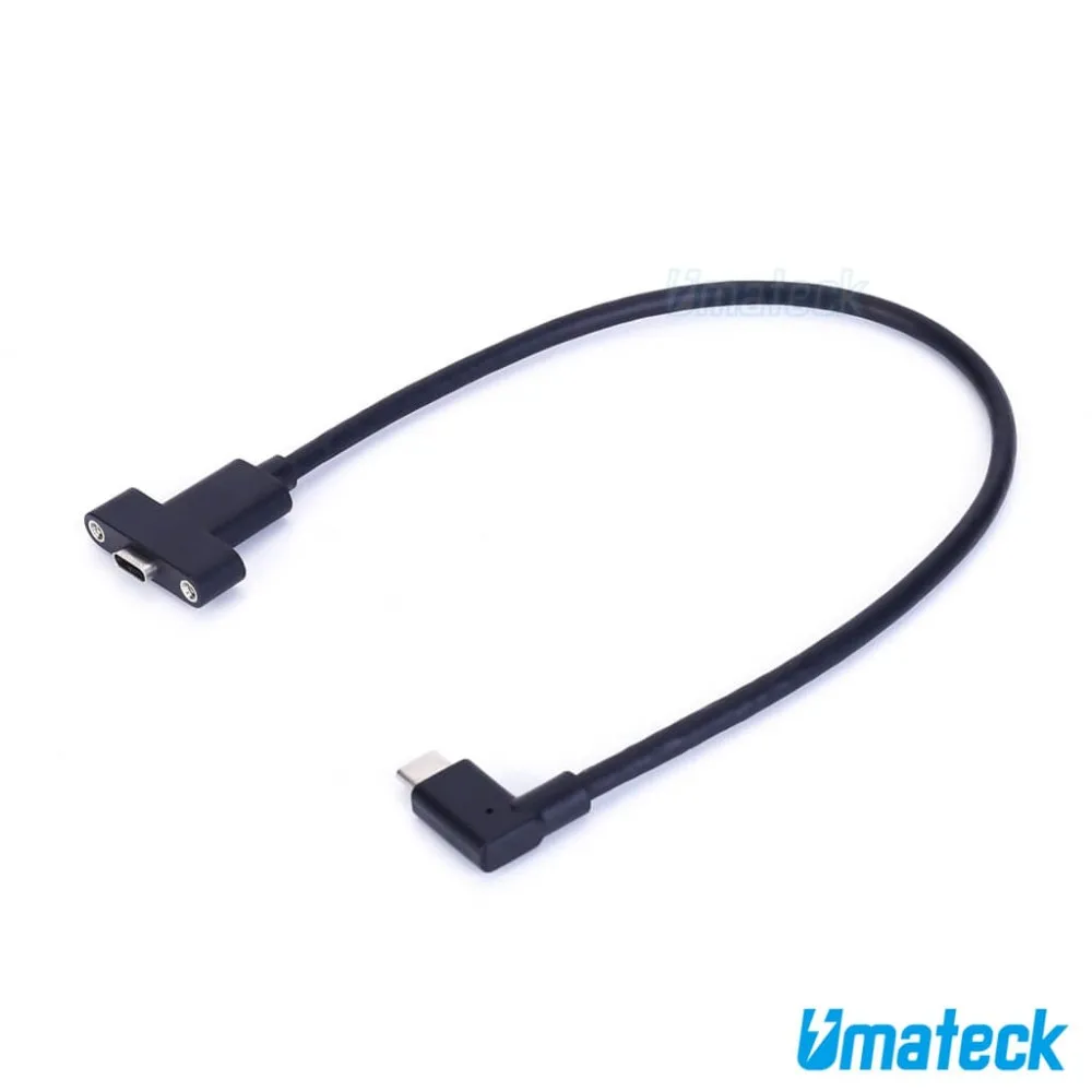 USB 3.1 Male to Female 90 Degree Right Angled Type USB-C Panel Mount ...