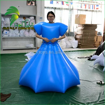 Inflatable Blue Clothes Dress / Inflatable Skirt For Princess - Buy ...