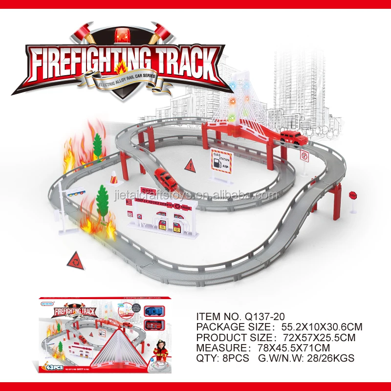 41pcs Fire Fighting Track With 2pcs Sliding Die Cast Metal Fire Cars ...