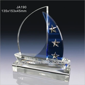 Elegant Design Color Crystal Glass Sailing Trophies Award Ja190 - Buy ...