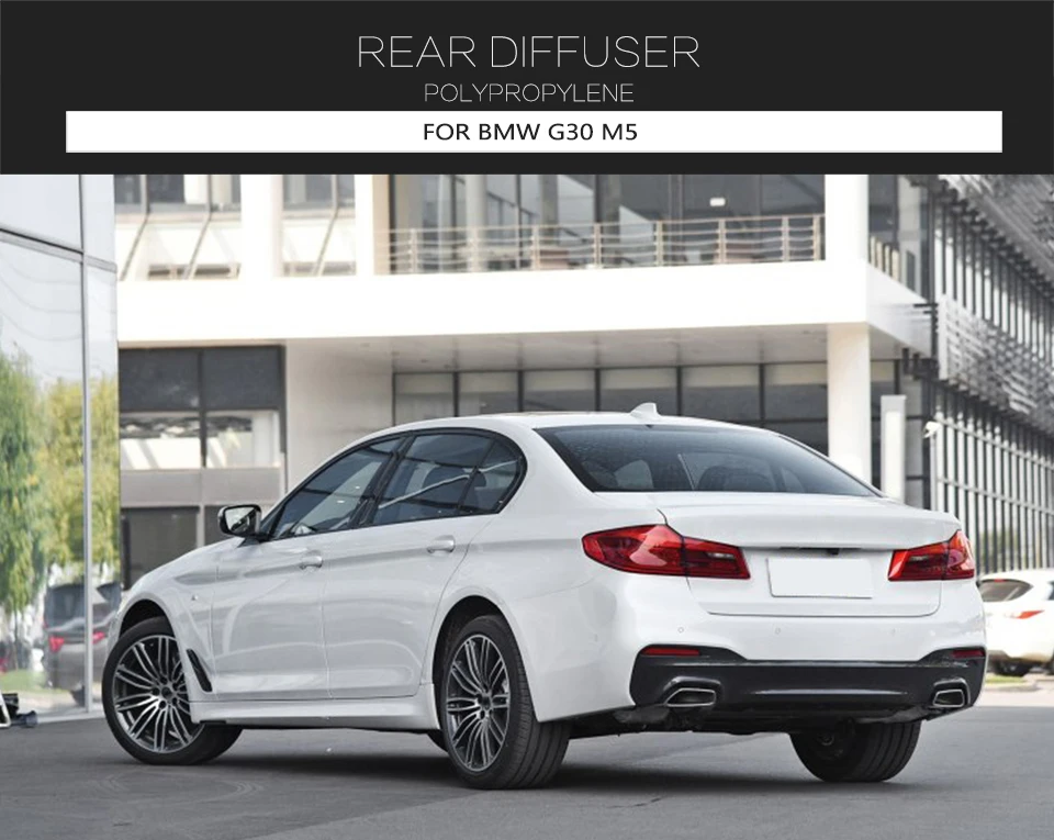 Black Painted M5 Style G30 Rear Diffuser for BMW G30 G38