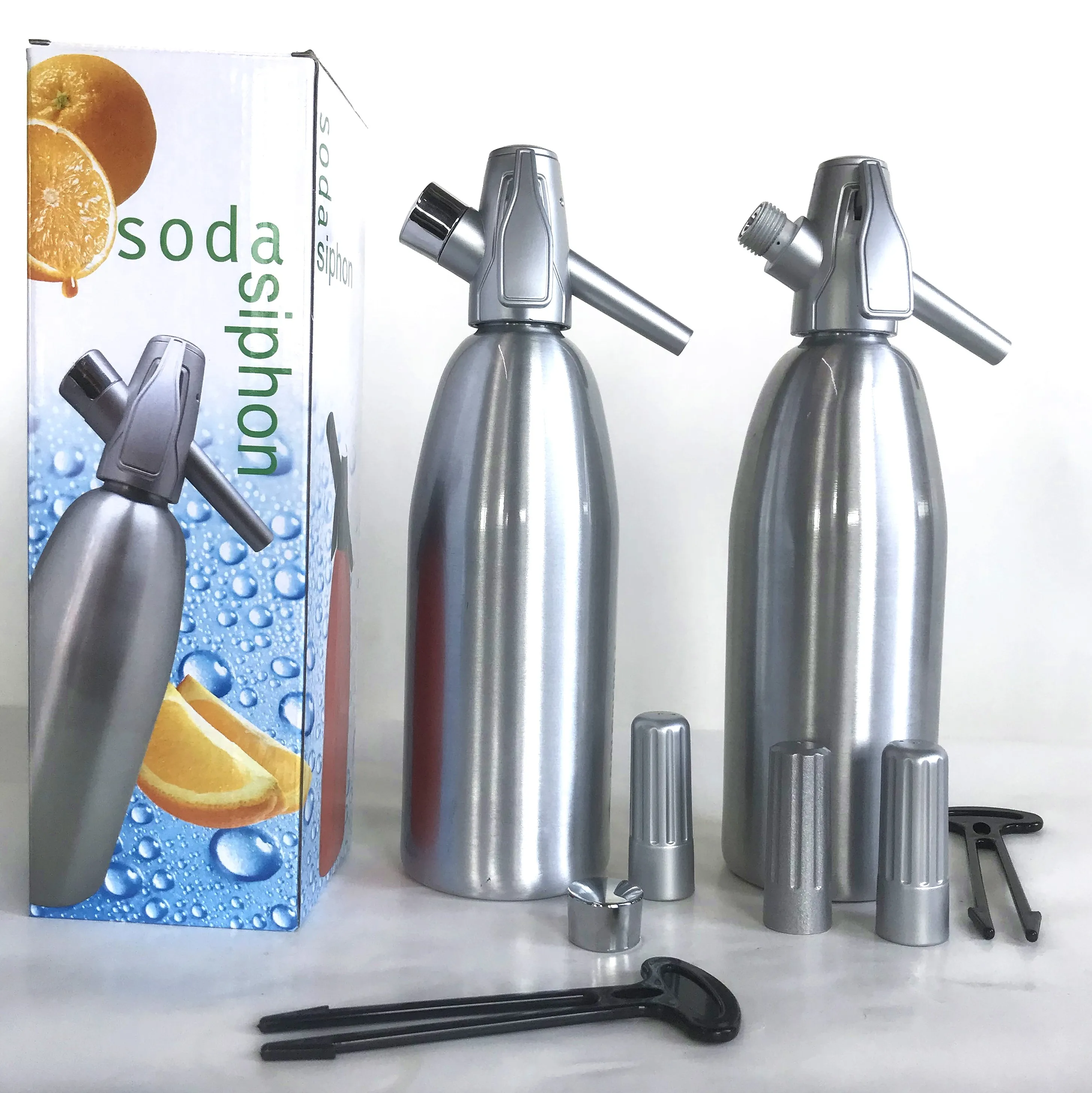 1l Soda Siphon Bottle Professional Alloy Soda Siphon Carbonated Seltzer ...