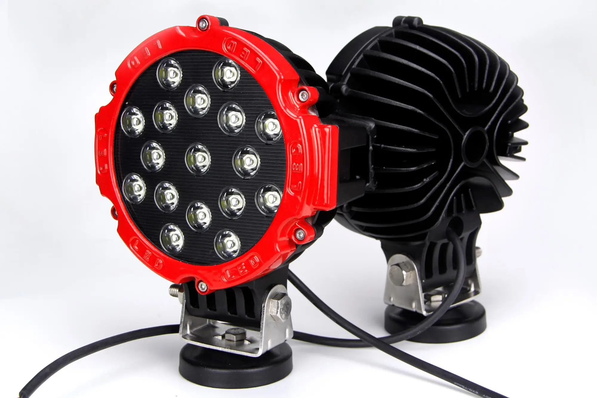 4x4 Car Accessories Led 51w Round Spotlights 12 And 24v Off Road Round ...