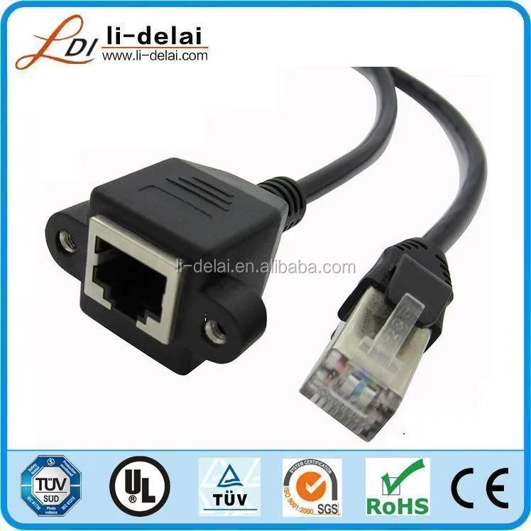 Front Panel Mount Rj45 Socket With Cable Waterproof Connector - Buy ...