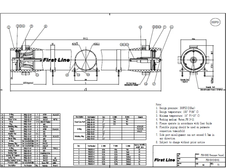 8040 Side Port 8 Inch Ro Membrane Vessel - Buy Reverse Osmosis Membrane ...