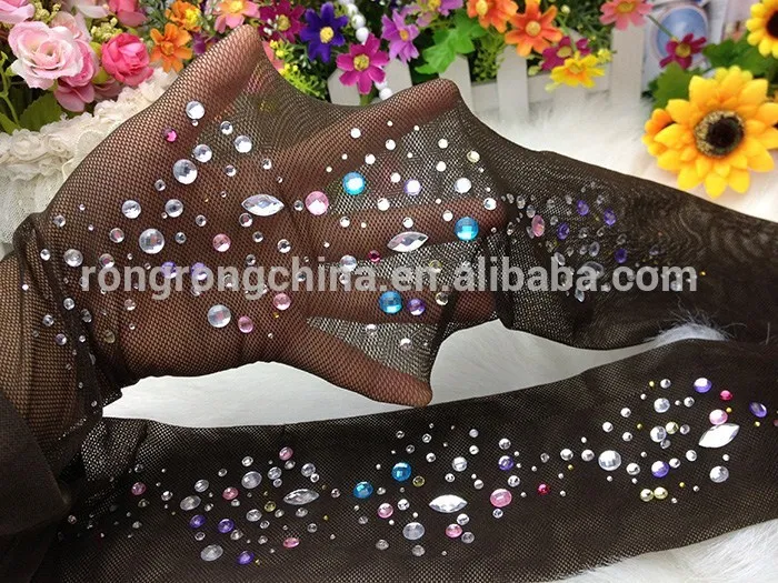 Oem Factory Women Free Style Spandex High Elastic Shiny Star Rhinestone ...