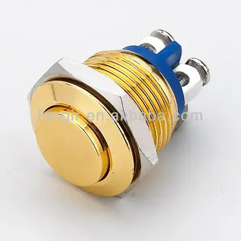 Gold Plated Brass Push Button Switch V16 (16mm) Waterproof - Buy High ...