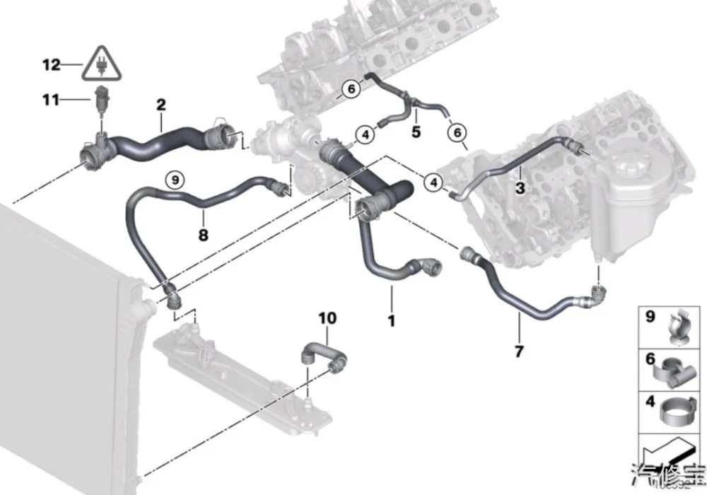 Radiator Hose for BMW X5 E70 3.0 - 06 to 10 Coolant Gates