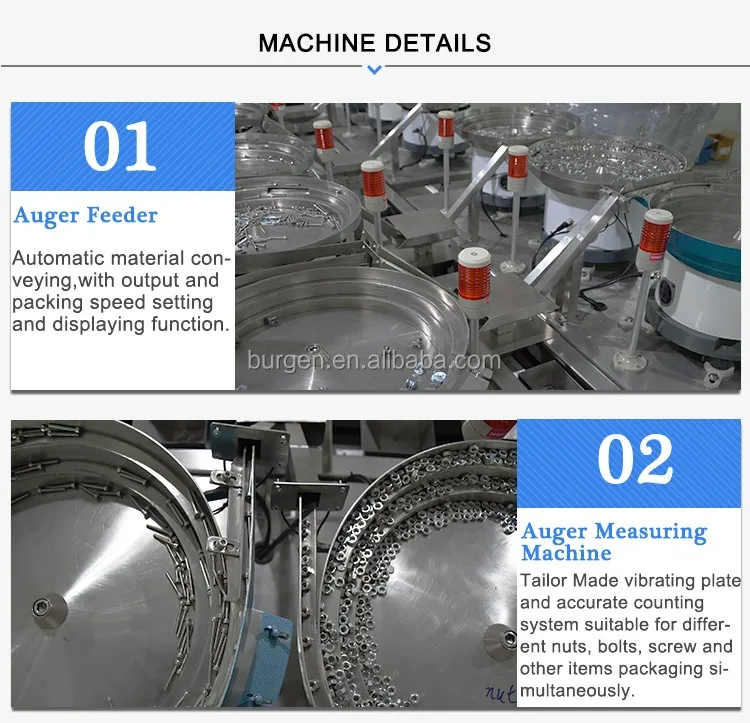 Automatic Nut Bolt Nail Screw Counting Weighing Packing Machine