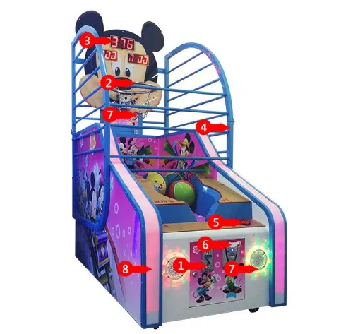 Coin Operated Indoor Amusement Arcade Mickey Basketball Shooting Game ...