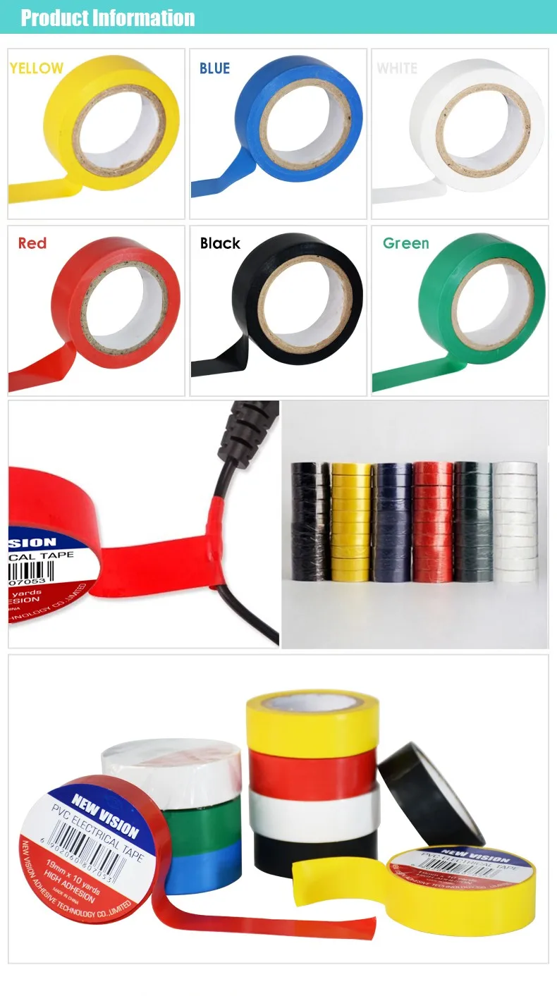 7milx3/4"x60ft Pvc Electrical Insulating Adhesive Tape - Buy 7milx3/4 ...