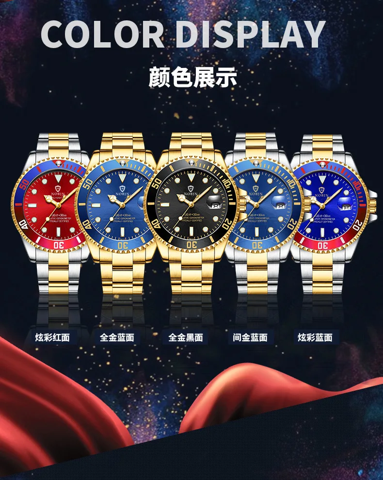 NOBJN T801A Multifunction Men's Business Watch - Custom Logo