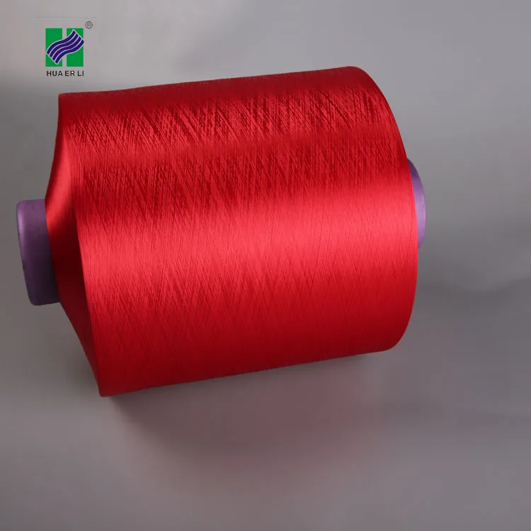 100% Polyester Yarn Dty 75d/36f Nim Dope Dyed Red Colour - Buy Dope Dyed Polyester Filament Yarn ...