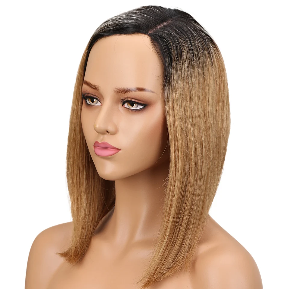 Fashion Side Part Bob Human Hair Wigs For Black Women Non Lace Wig Head ...