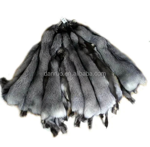 High Quality Fox Fur Pelt - Real Natural Silver Fox Skin