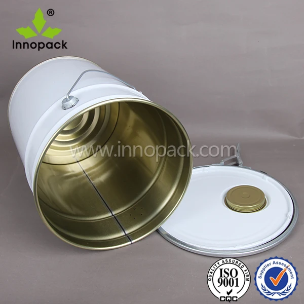 20l Custom Tin Bucket With Bung On Lid And Valve On Bottom Metal Paint ...