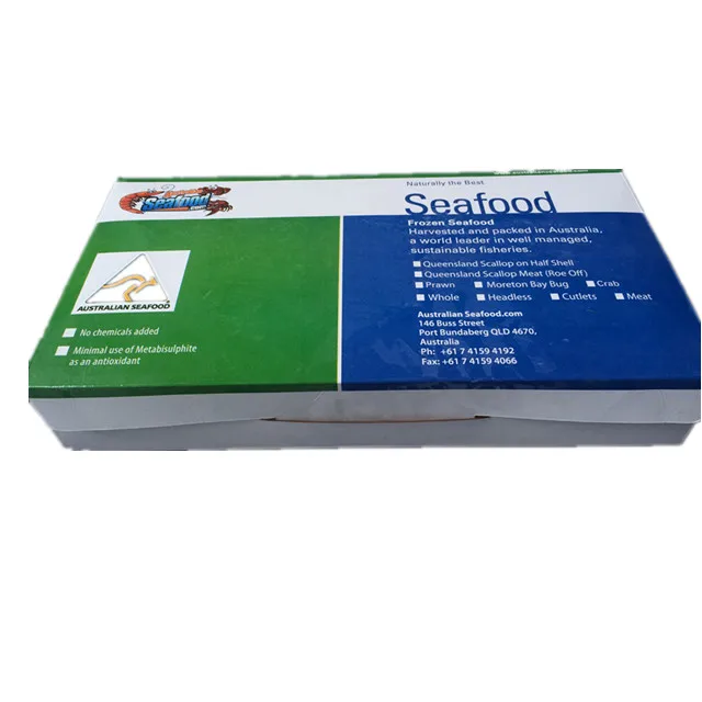 Wax Coated Kraft Paper Frozen Seafood Prawns Box Shrimp Box / Fish Box ...