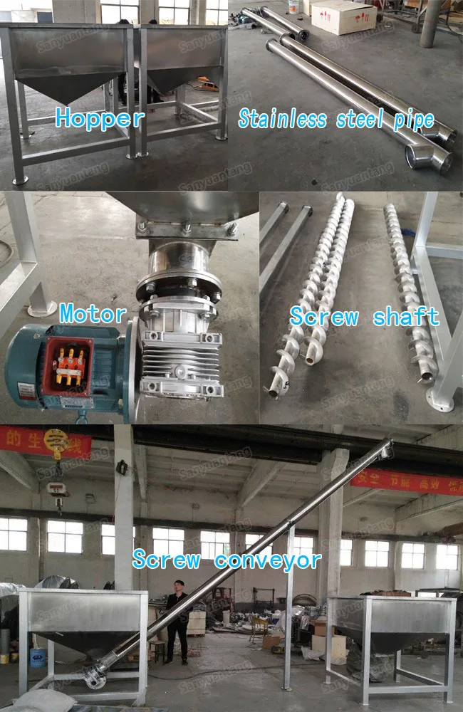 Inclined Screw Feeder with Hopper - Efficient Material Handling