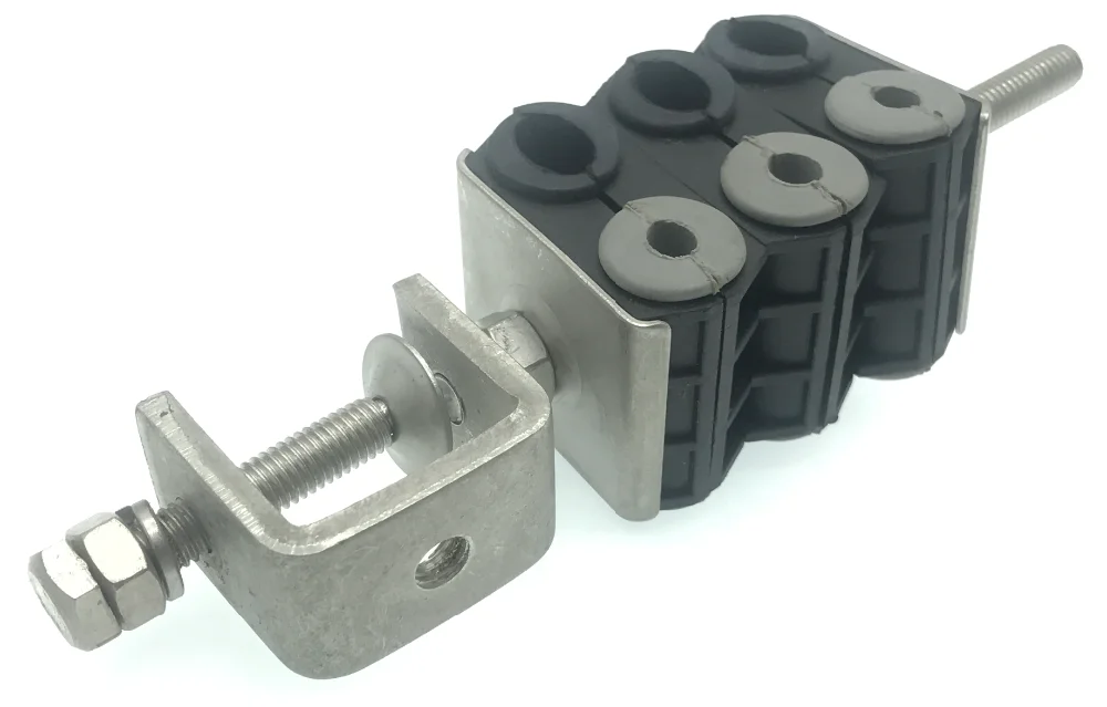 4G 5G Wireless Telecom Tower Optic Fiber Cable Support Clamps