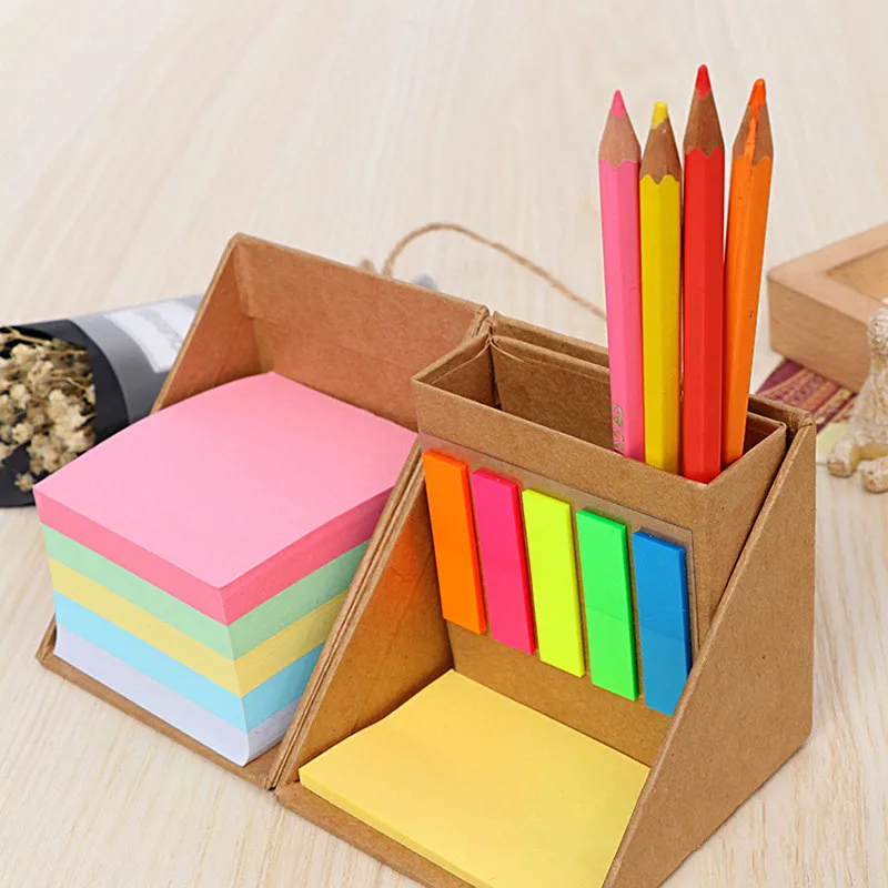 Foldable Cube Box Sticky Notes - Self-Adhesive & Customizable