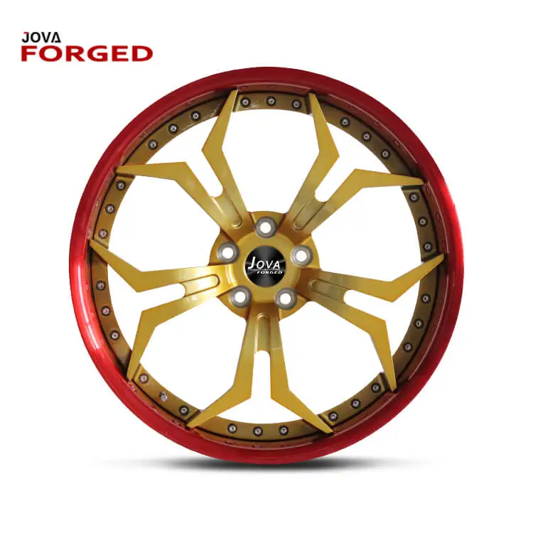 Red Finished Rim Barrel Golden Finished Rim Hup Cap Custom Aluminum ...