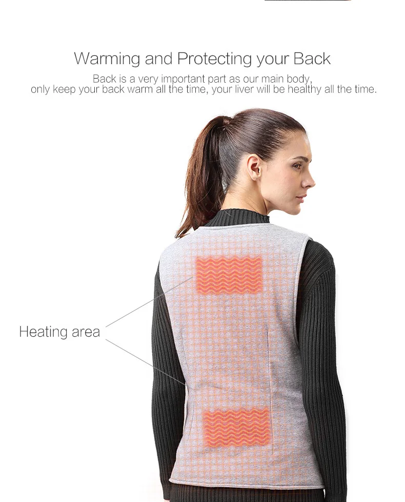 Women Smart Graphene Heat Carbon Fiber Clothes Heating Usb Charging ...