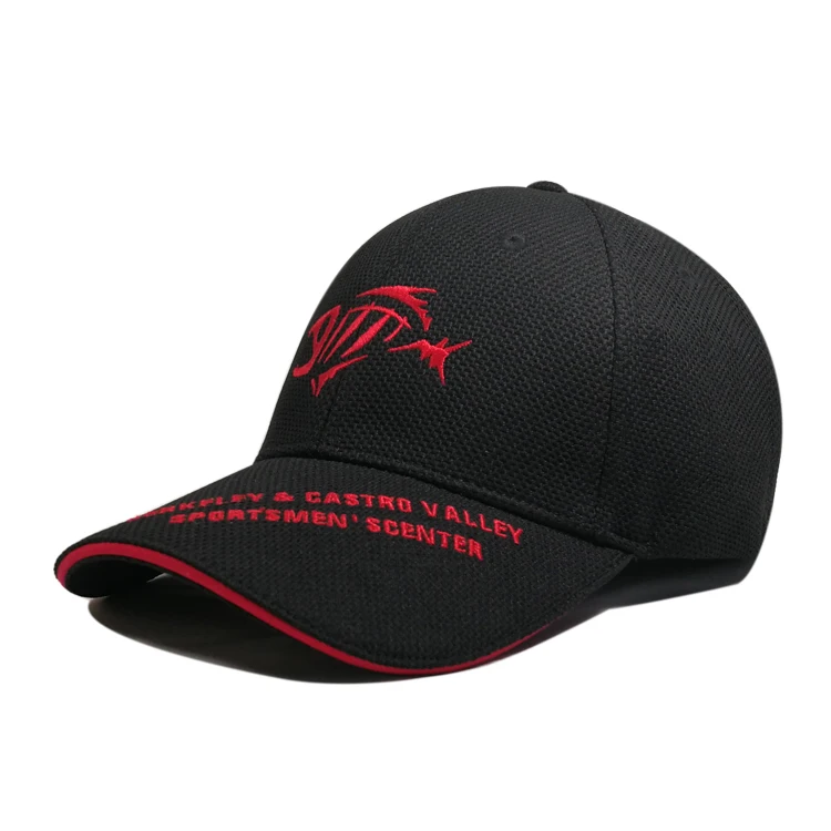 Custom Fishing Logo Polyester Embroidery Fitted Hat Wholesale High ...